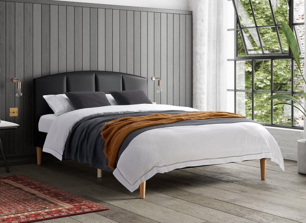 Cassini Faux Leather Low Rise Bed Frame | The Dreams Workshop | BedBoy