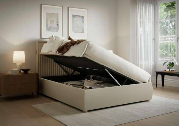 TEMPUR® Duxford Upholstered Electric Ottoman Bed Frame | BedBoy